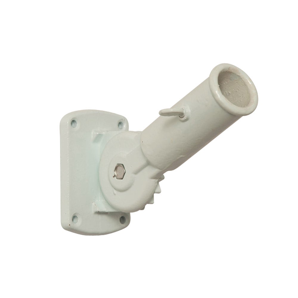 WHITE ADJUSTABLE ALUMINUM HOUSE FLAG BRACKET #040030 | IN THE WIND